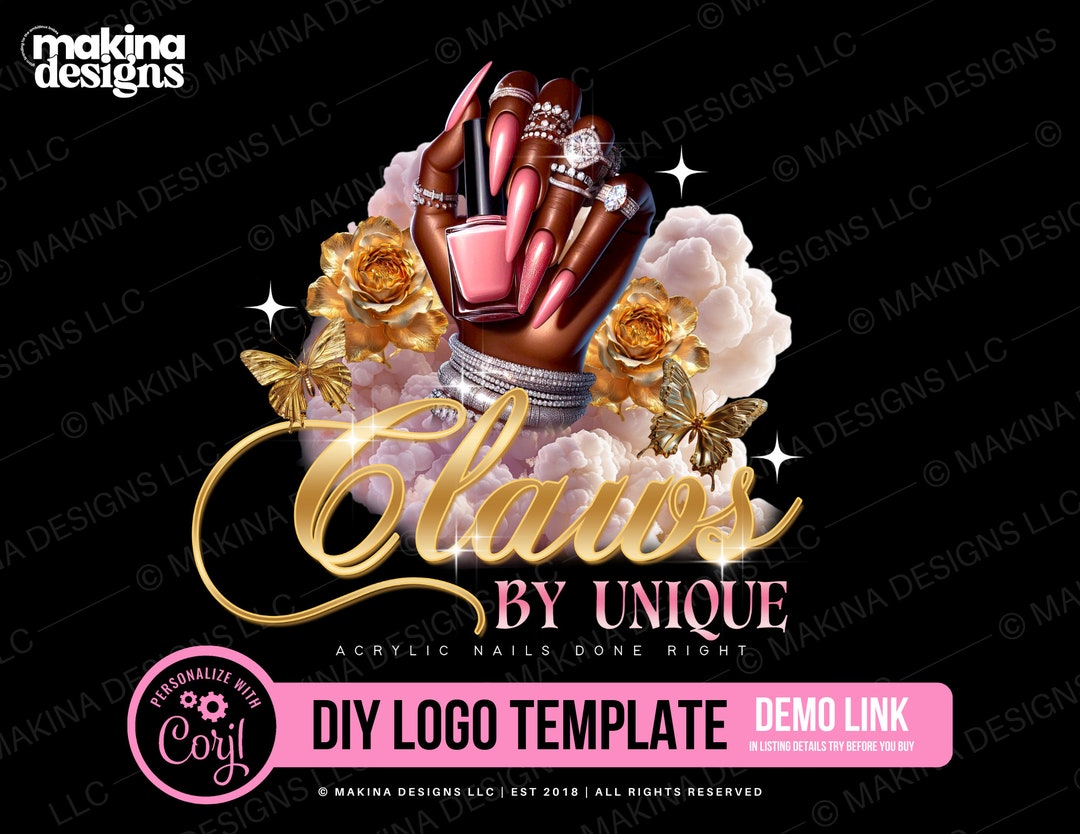 Nail Tech Logo, Logo Design, Logo, Premade Logo, Logo Template, Nails ...