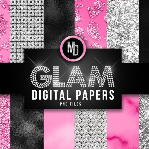 GLAM DIGITAL PAPER Glam Textures Glitter Textures Diamond | Etsy