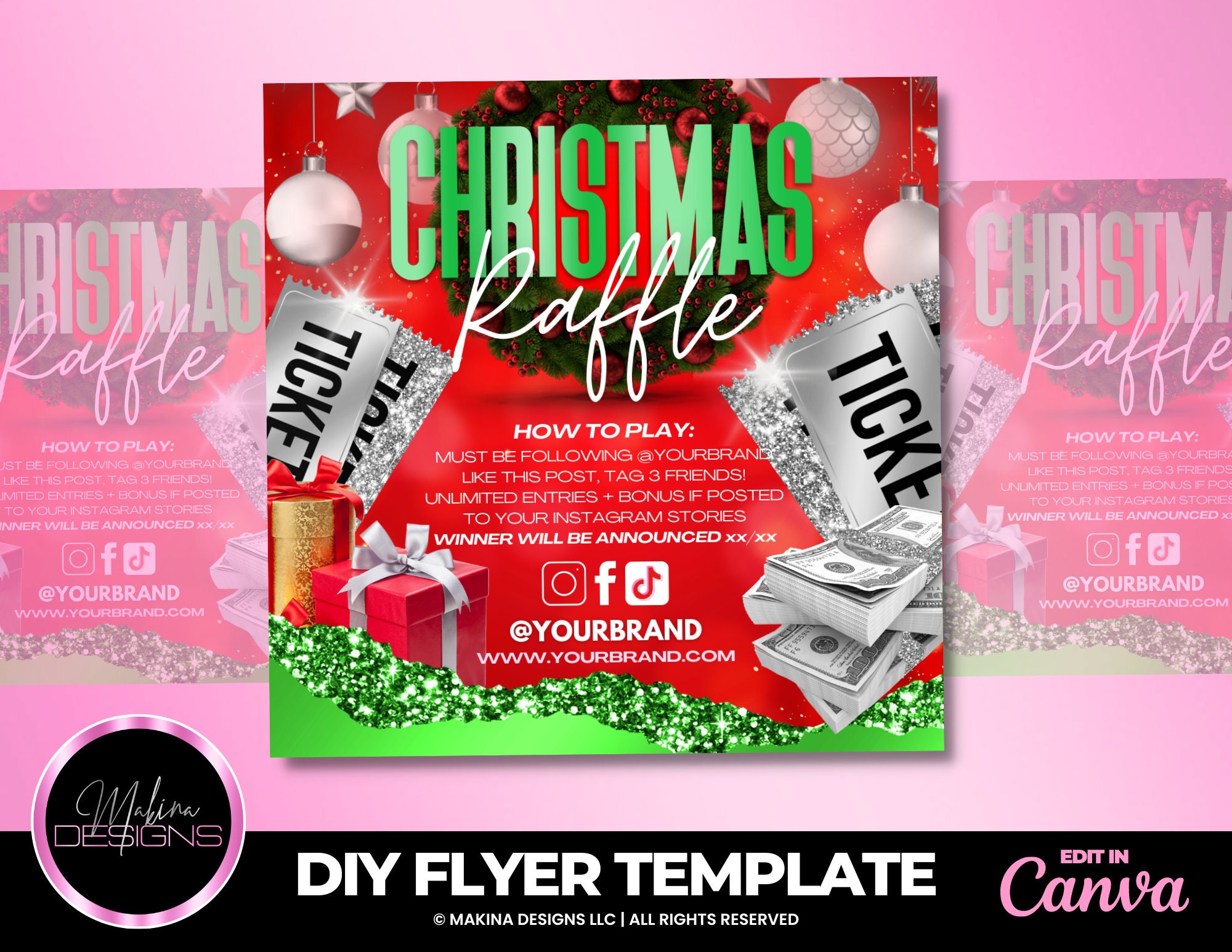 Christmas Raffle Poster Templates