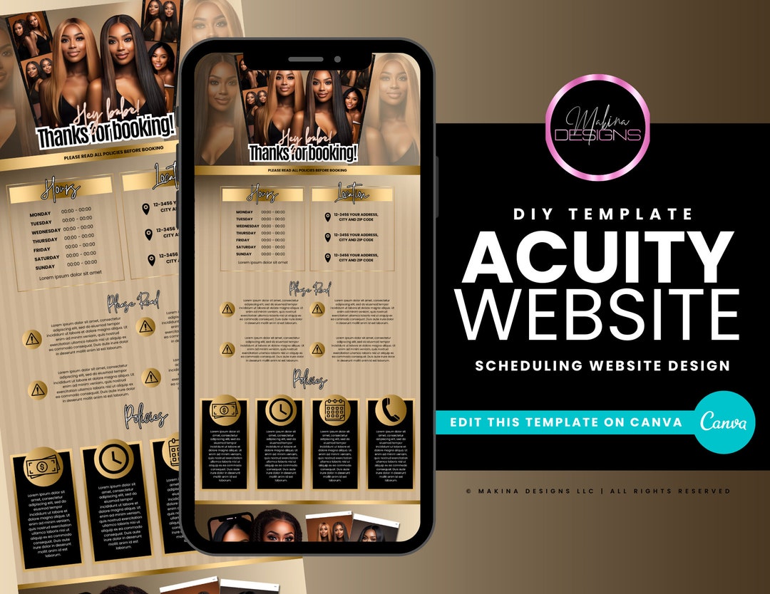 ACUITY WEBSITE Template, Diy Edit on Canva, Acuity Booking, Acuity ...