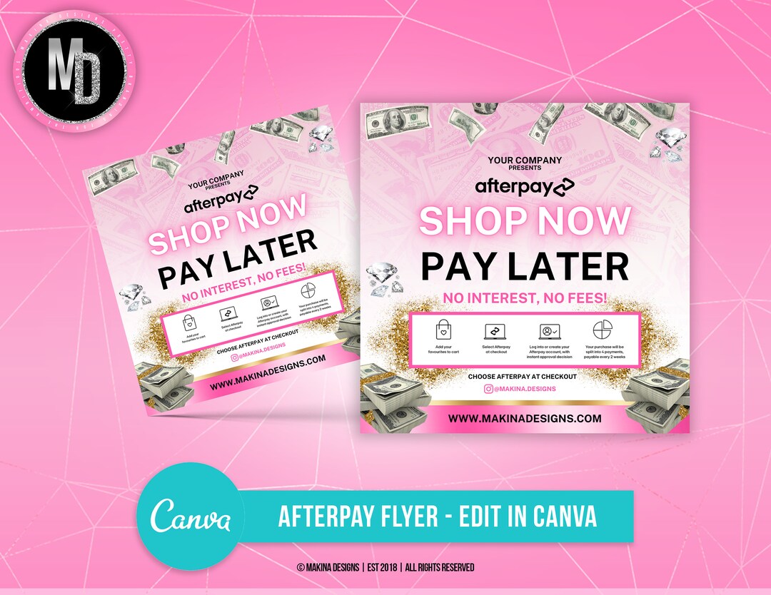 SOCIAL MEDIA FLYER, Afterpay Flyer, Afterpay, Instagram Flyer, Gold ...