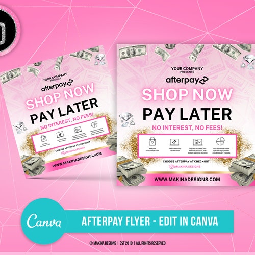 SOCIAL MEDIA FLYER Afterpay Flyer Afterpay Instagram Flyer - Etsy
