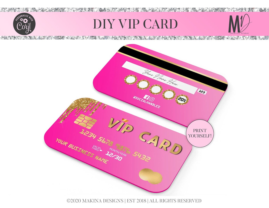 DIY VIP CARD Template Loyalty Card Business Card Card | Etsy