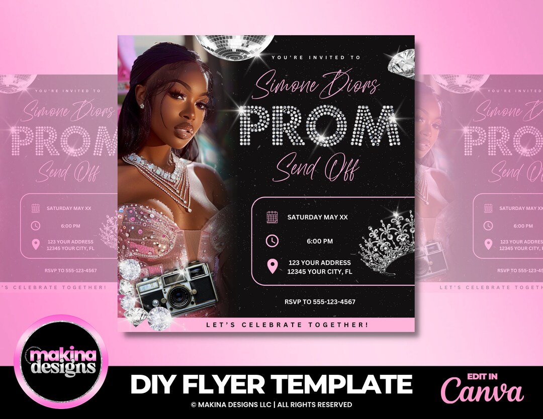 Editable Prom Send off Flyer, Prom Celebration, Prom Send Off, Prom ...