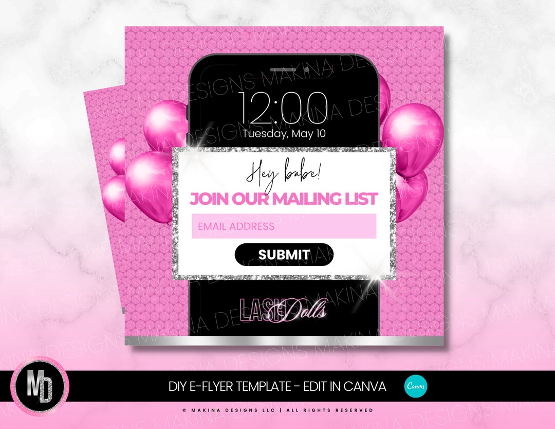 MAILING LIST E-FLYER Template Social Media Engagement - Etsy