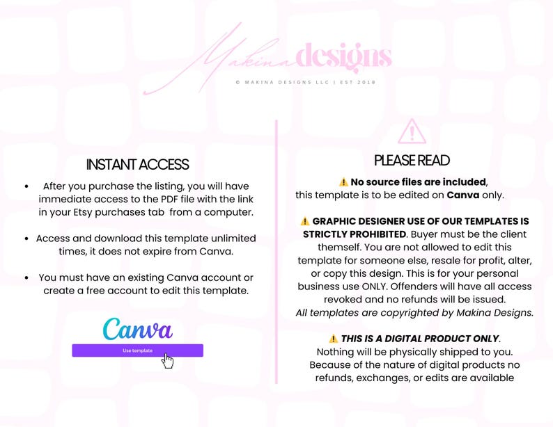 Digital Invoice Template | Editable Canva Invoice | Small Business ...