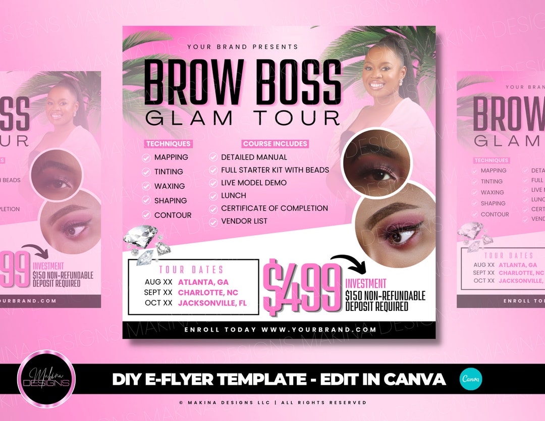 BROW CLASS TEMPLATE, Eyebrow Class, Microblading, Waxing, Brow Tinting ...