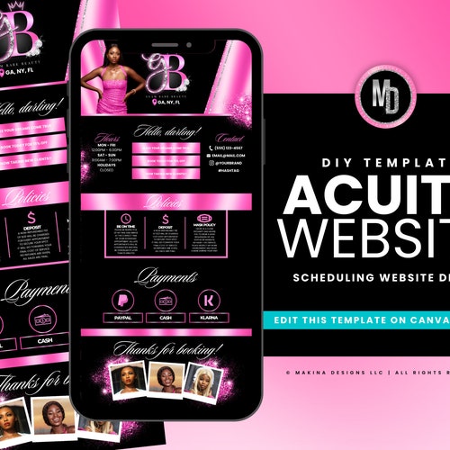 RETRO ACUITY WEBSITE Template Diy Edit on Canva Acuity - Etsy