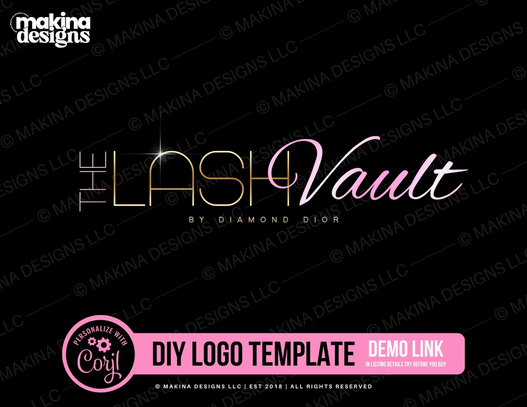 Lash Logo Design, DIY Logo Template, Logo, Eyelash Premade Logo, Logo ...