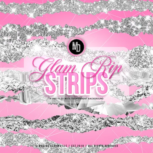 GLAM EDGES Ripped Edges Glam Digital Borders Glitter - Etsy