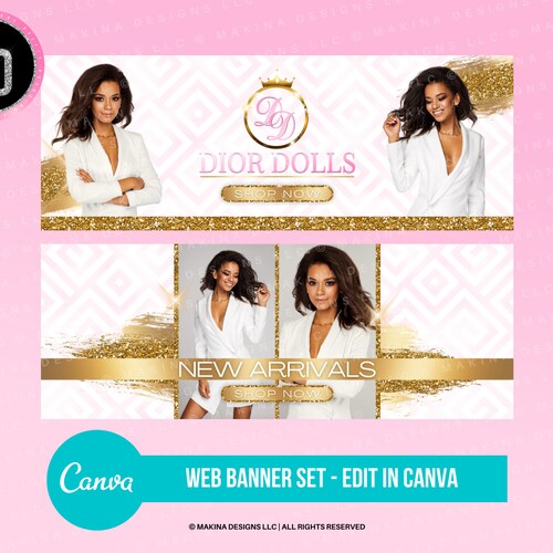 DIY Web Banner BOHO Web Banner Template Boutique Website - Etsy