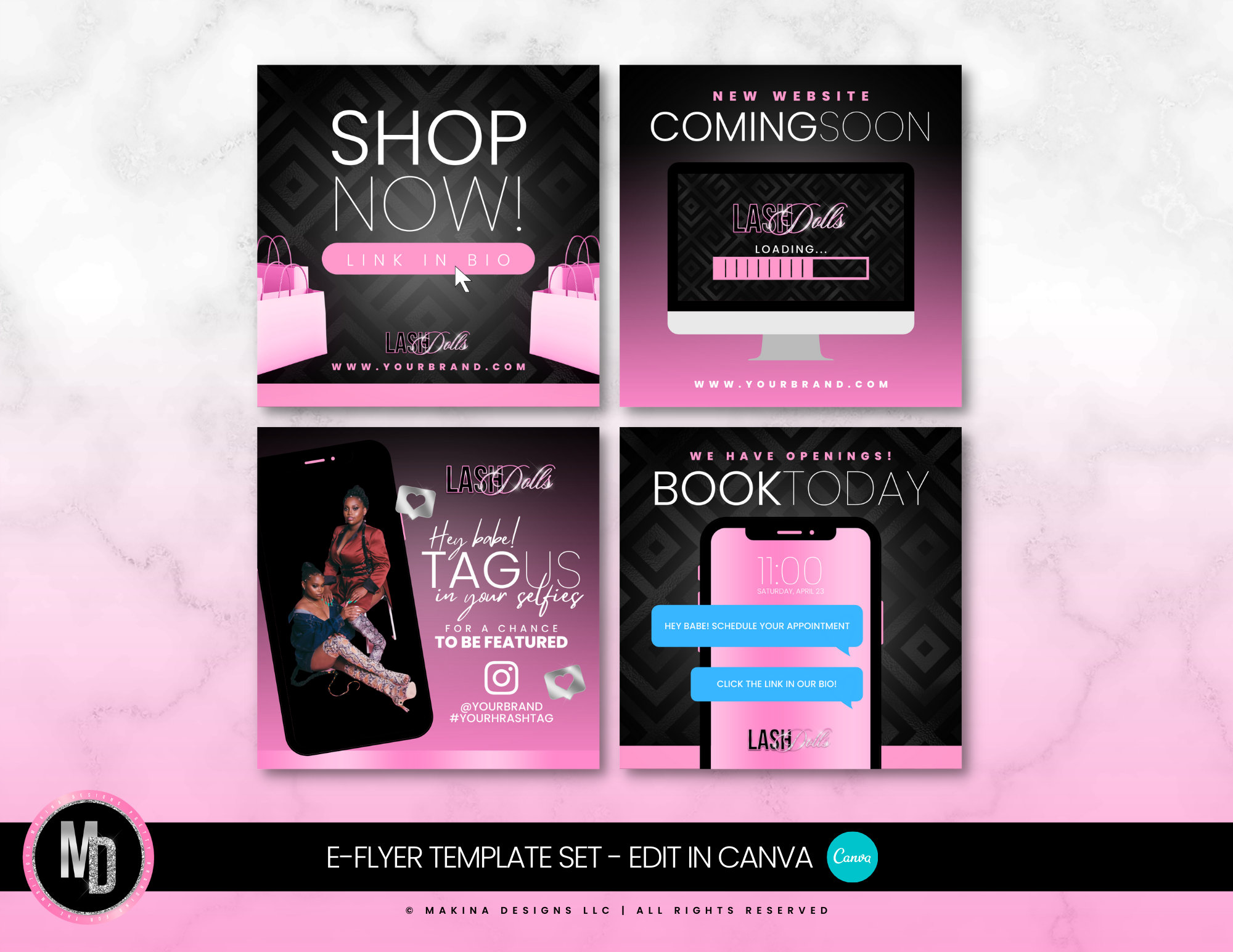 E-FLYER TEMPLATE SET Edit on Canva Social Media Engagement - Etsy