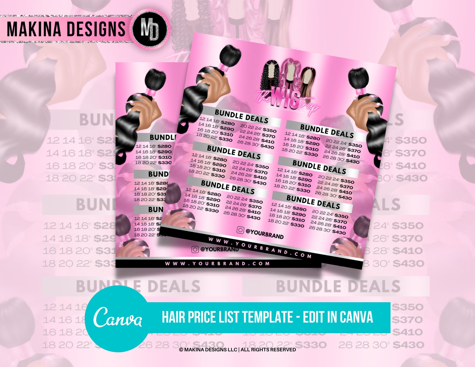 BUNDLE PRICES TEMPLATE Hair Price Lists Price List Flyer - Etsy