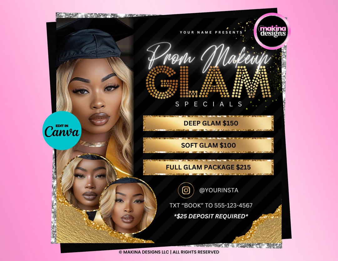 Graduation Makeup Special Flyer, Grad Makeup, Makeup Artist Flyer ...