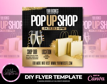 Editable Pop up Shop Flyer Template Holiday Pop up Shop - Etsy