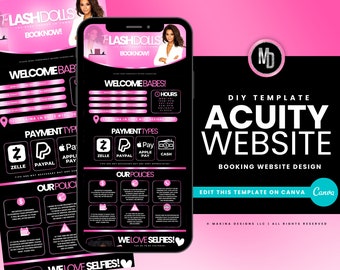 DIY ACUITY WEBSITE Template, Edit on Canva, Acuity Booking, Acuity ...