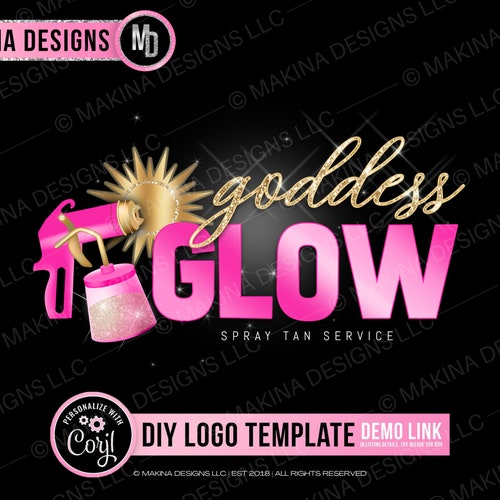 Spray Tan Logo Mobile Tanning Logo Logo Design Gold Logo - Etsy
