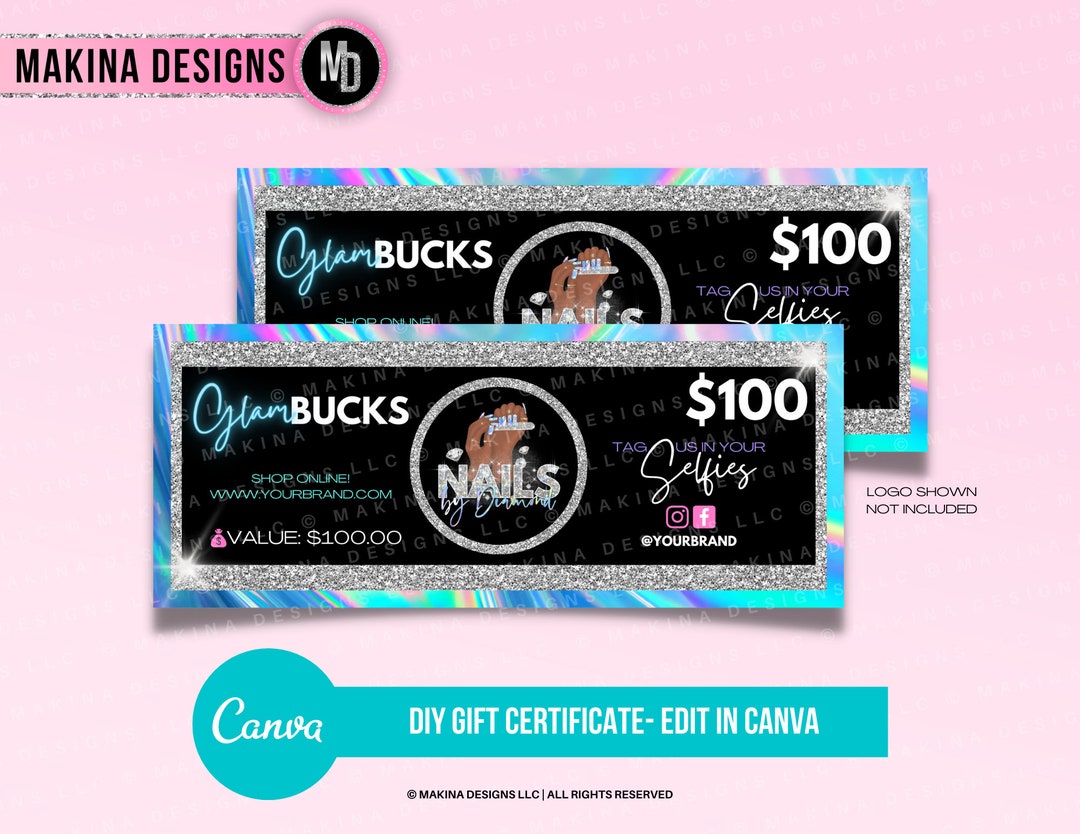 DIY GIFT CERTIFICATE, Canva Template, Gift Voucher, Cash Certificate ...