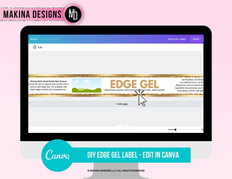DIY EDGE CONTROL Sticker Label Design Do It Yourself Edge | Etsy