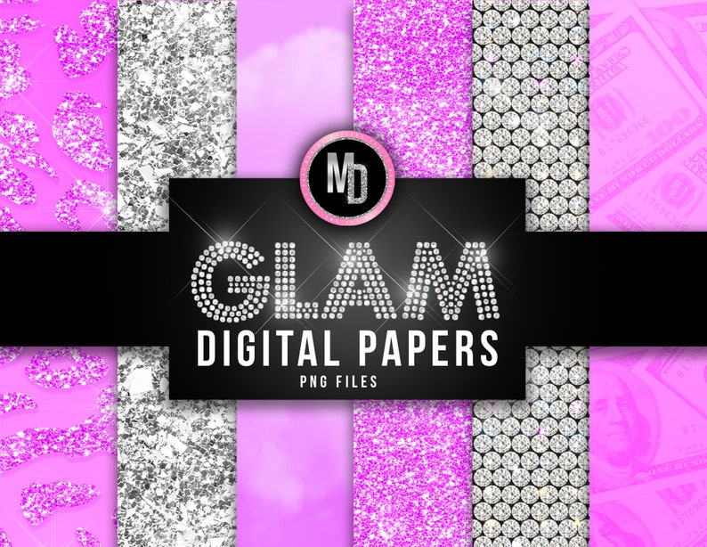 GLAM DIGITAL PAPER Glam Textures Glitter Textures Diamond - Etsy