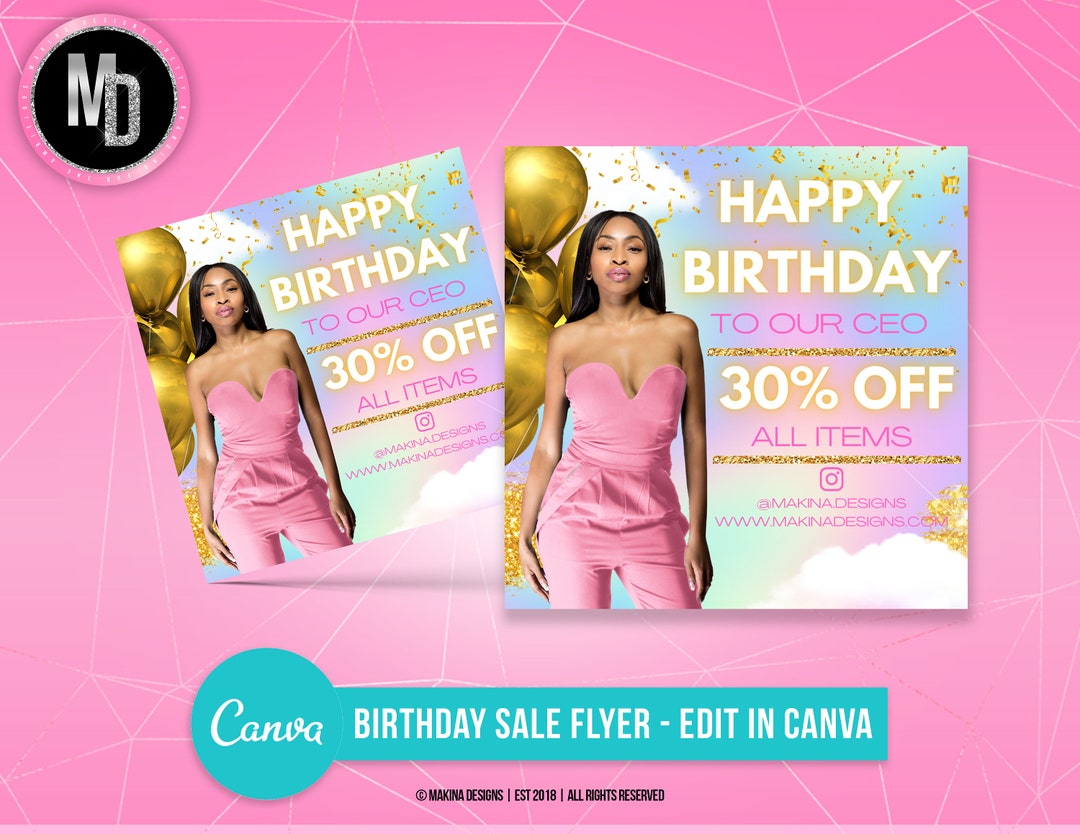 BIRTHDAY SALE FLYER, Birthday Flyer, Sale Flyer, Ceo Flyer, Instagram ...
