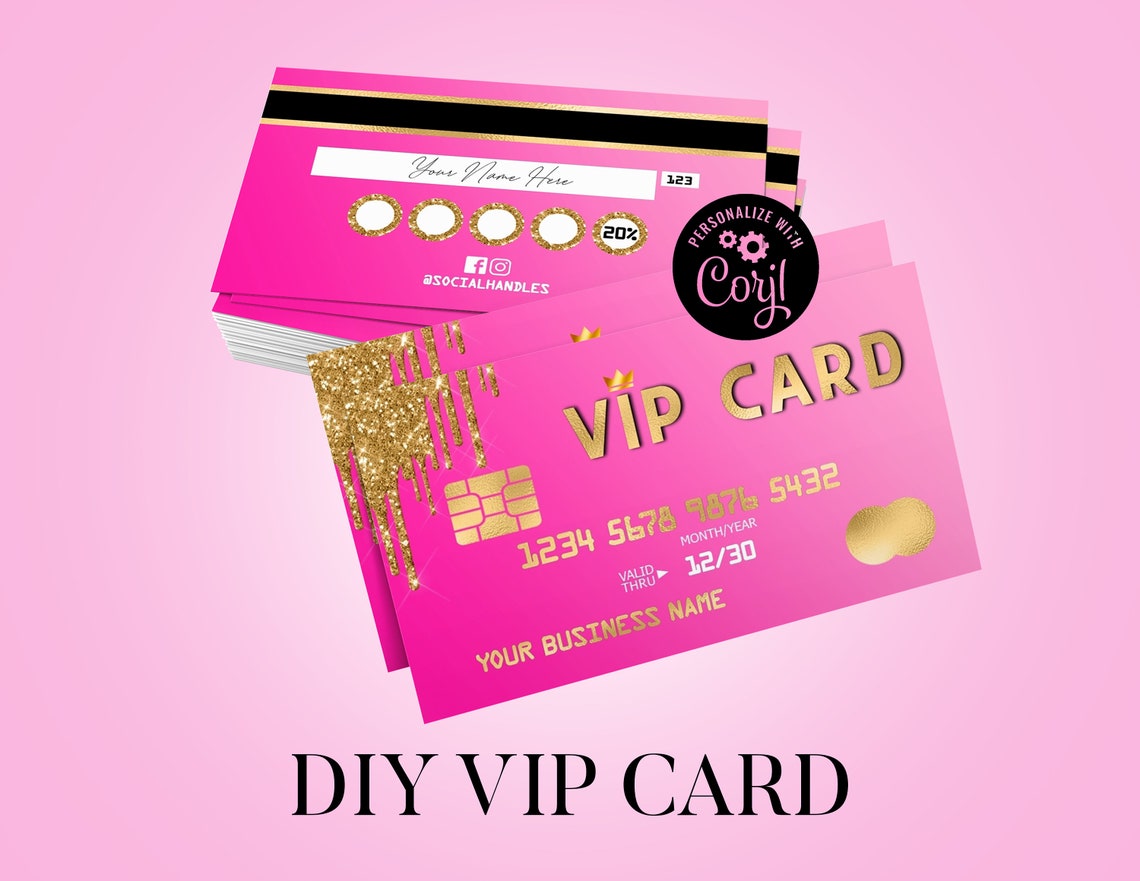 DIY VIP CARD Template Loyalty Card Business Card Card | Etsy