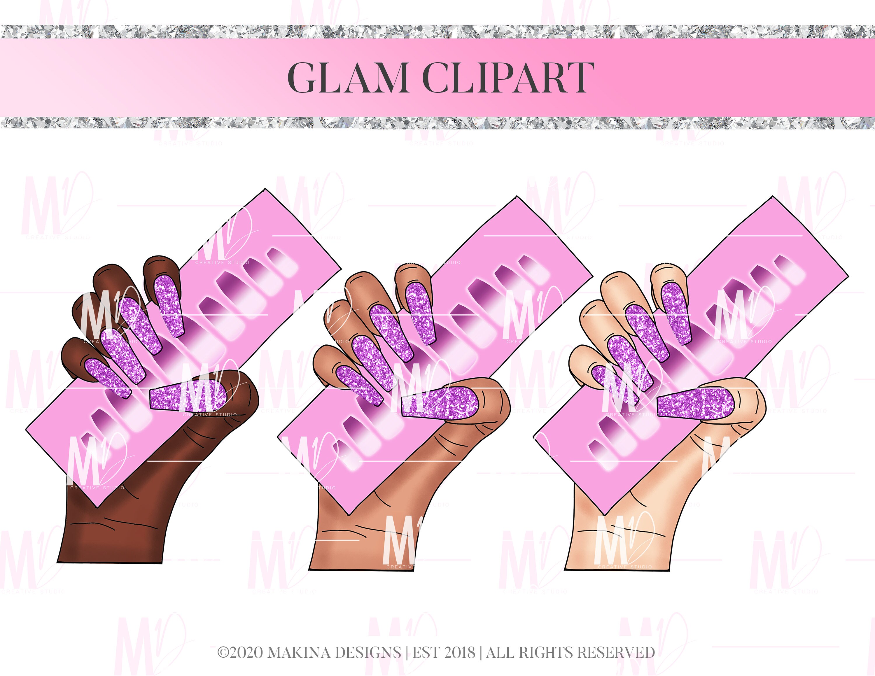 Manicure Hand Clipart Border