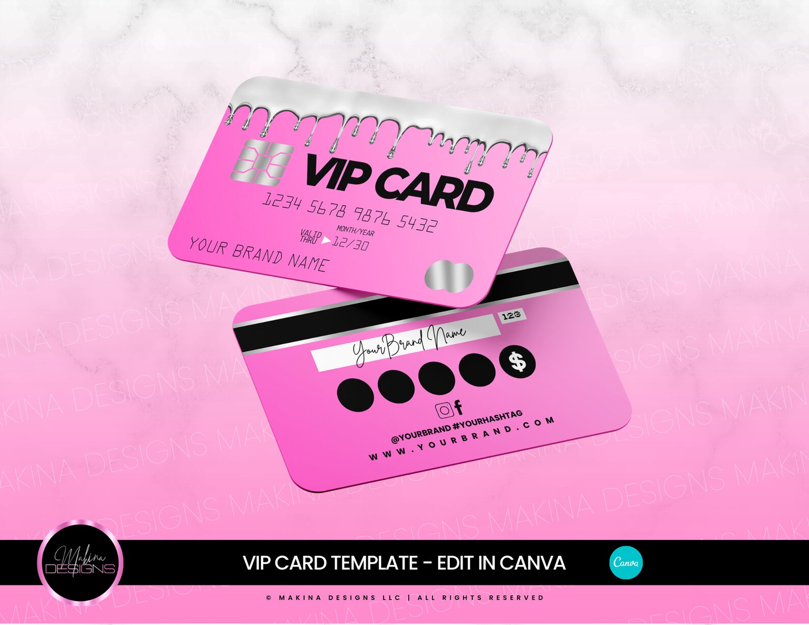 DIY VIP CARD Template Loyalty Card Business Card Card - Etsy
