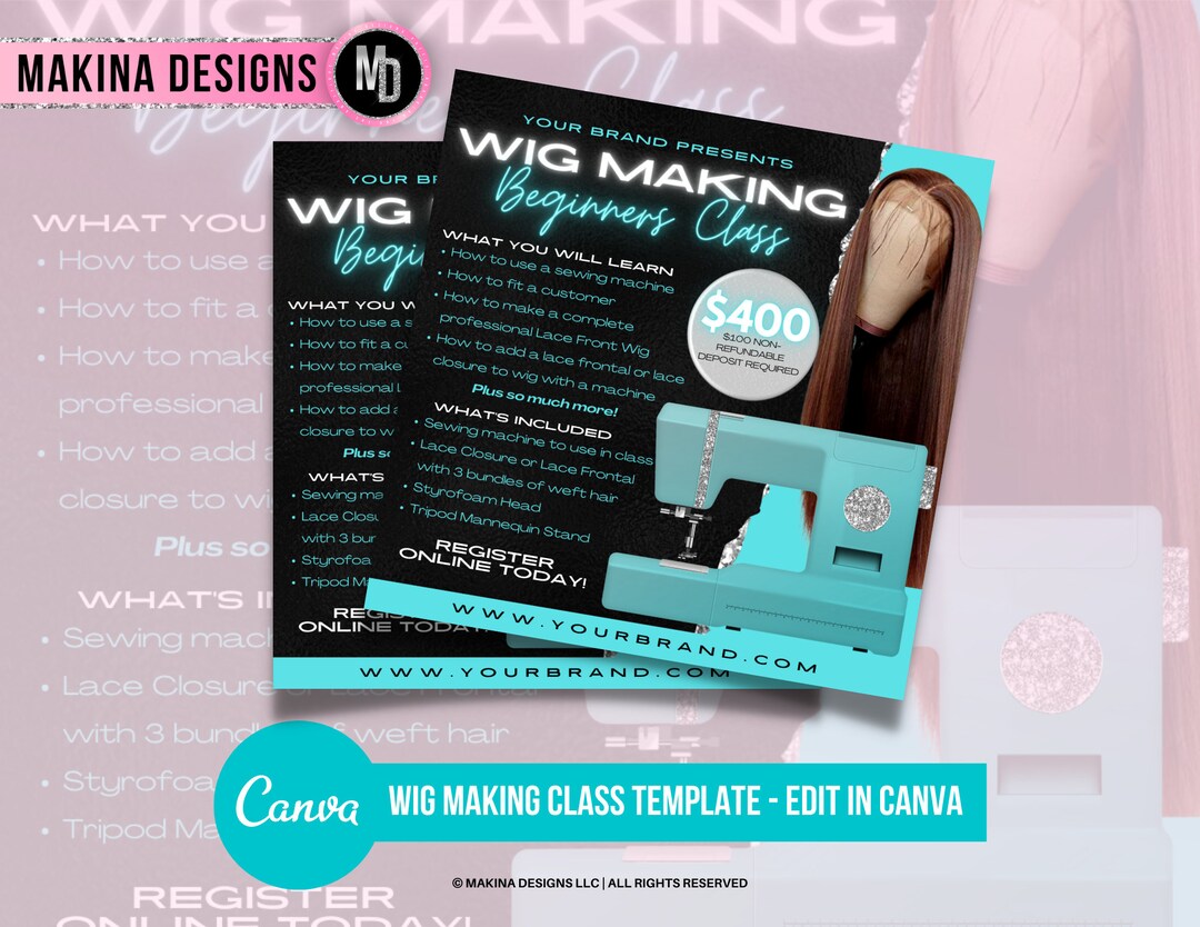 WIG CLASS TEMPLATE, Wig Class Flyer, Social Media Post, Instagram Flyer ...