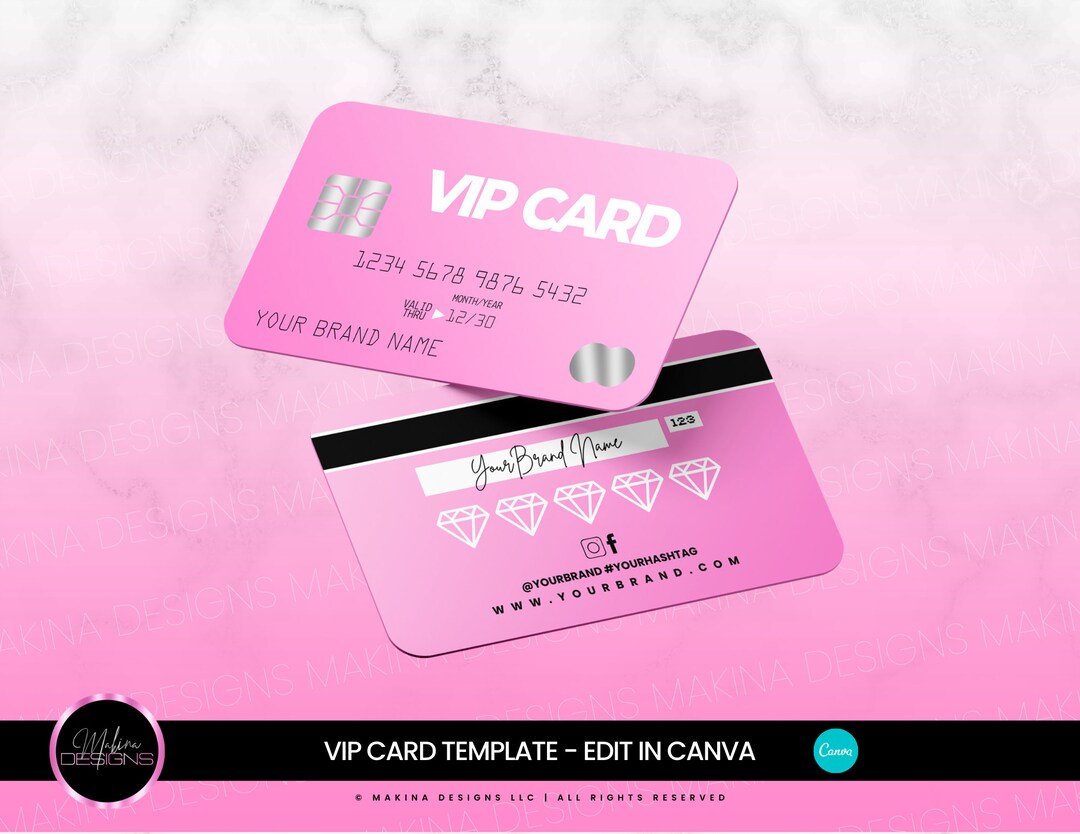 DIY VIP CARD Template, Loyalty Card, Business Card, Card Design, Logo ...