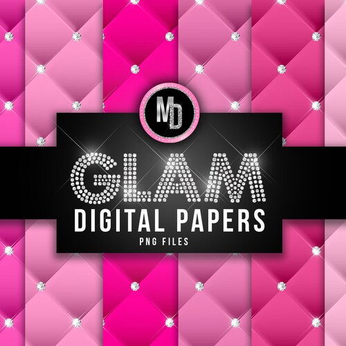 Glam Tufted Digital Papers Pink and Diamonds Glam Textures - Etsy