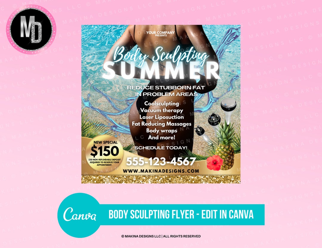 BODY CONTOURING FLYER, Canva Template, Body Spa, Body Contouring ...