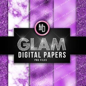 GLAM DIGITAL PAPER, Glam Textures, Glitter Textures, Purple Textures ...