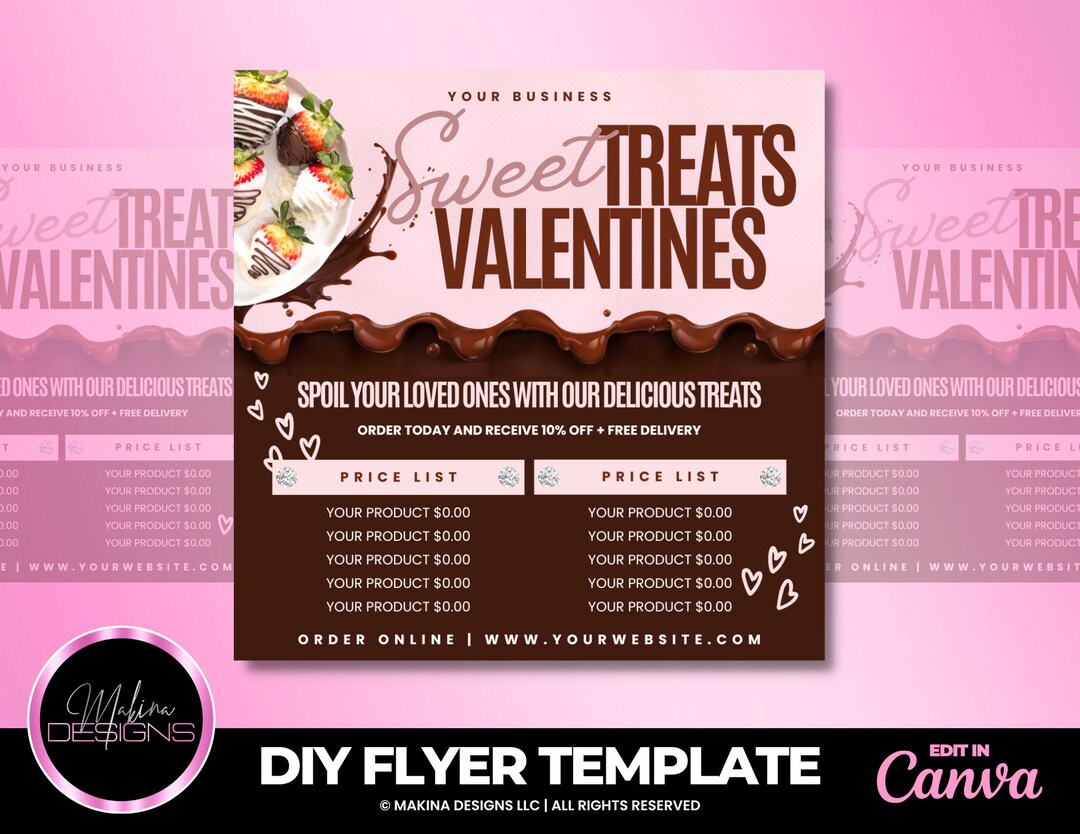 Valentines Desserts Template, Bakery E-flyer, Baking Sale Flyer ...