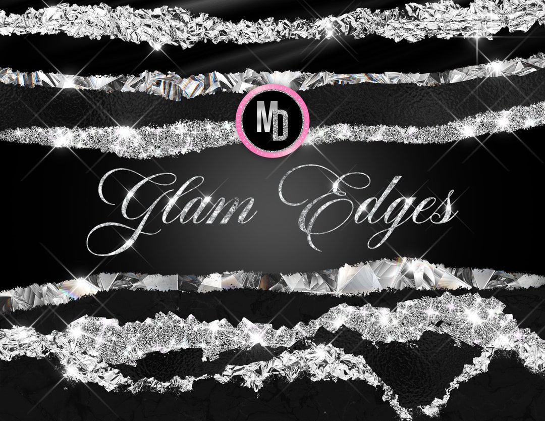 GLAM EDGES, Ripped Edges, Glam Digital Borders, Glitter Borders, Wavy ...
