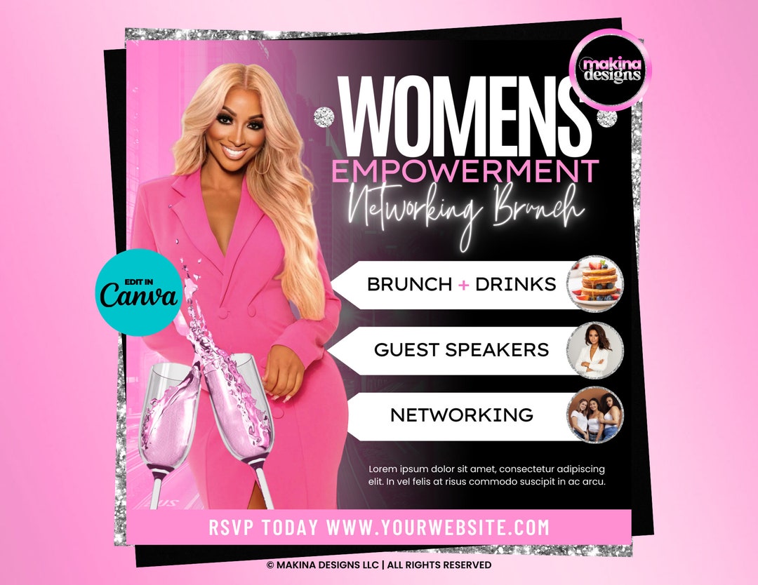 Womens Empowerment Brunch Networking, Boss Babe Conference, Guest Speaker Flyer, Event Flyer ...