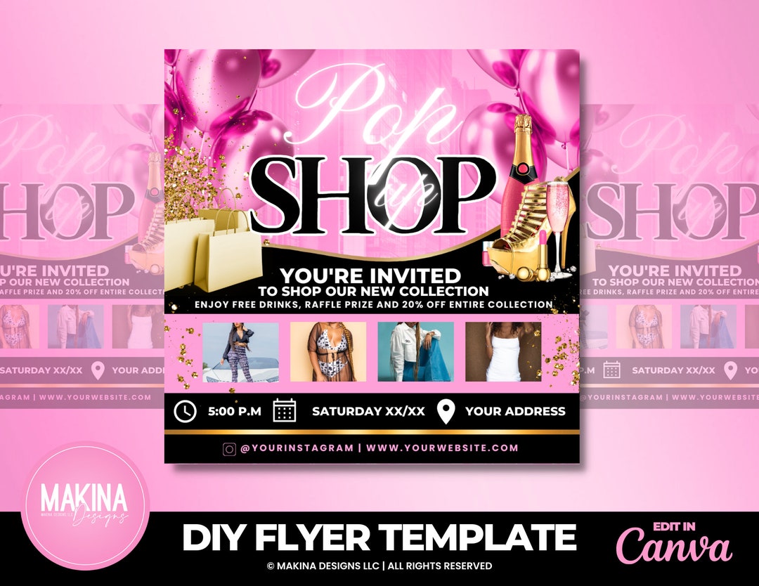 POP UP SHOP Flyer, E-flyer, Social Media Flyer, Shop Now Flyer, Beauty ...