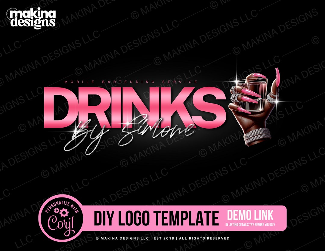 Bartender Logo, DIY Logo Template, Mobile Bartending Logo Design ...