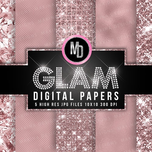 GLAM DIGITAL PAPER Glam Textures Glitter Textures Purple - Etsy