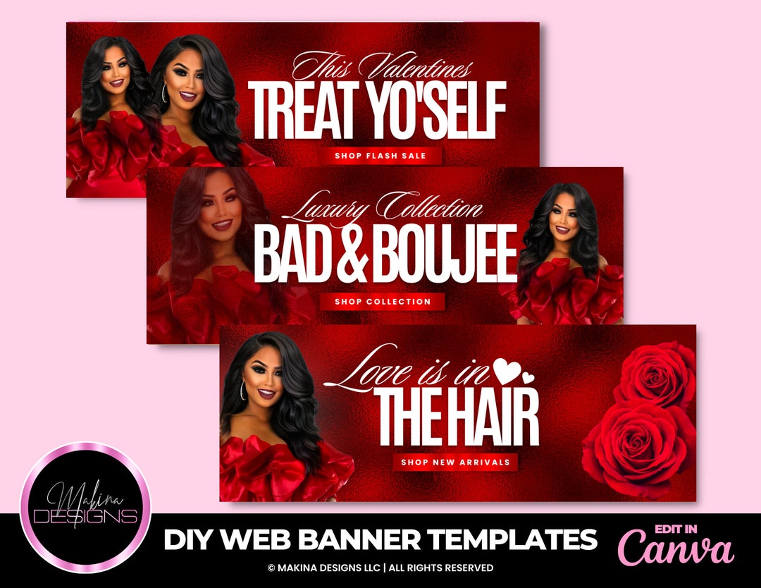 VALENTINES WEB BANNERS, Diy Web Slide Banners, Valentines Day Website ...