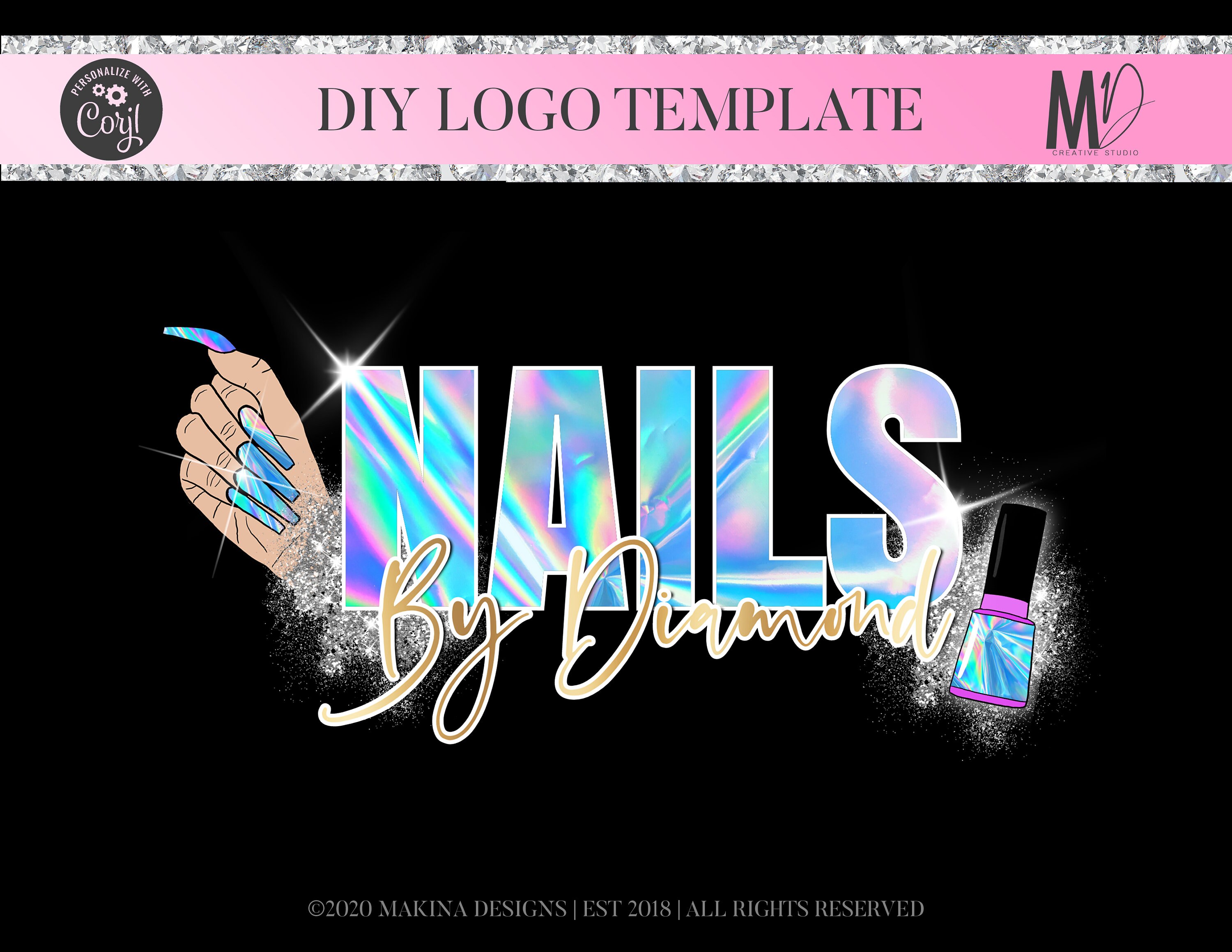 NAIL LOGO DESIGN feminine Logo Logo design Logo Premade | Etsy NAIL LOGO DESIGN feminine Logo Logo design Logo Premade | Etsy