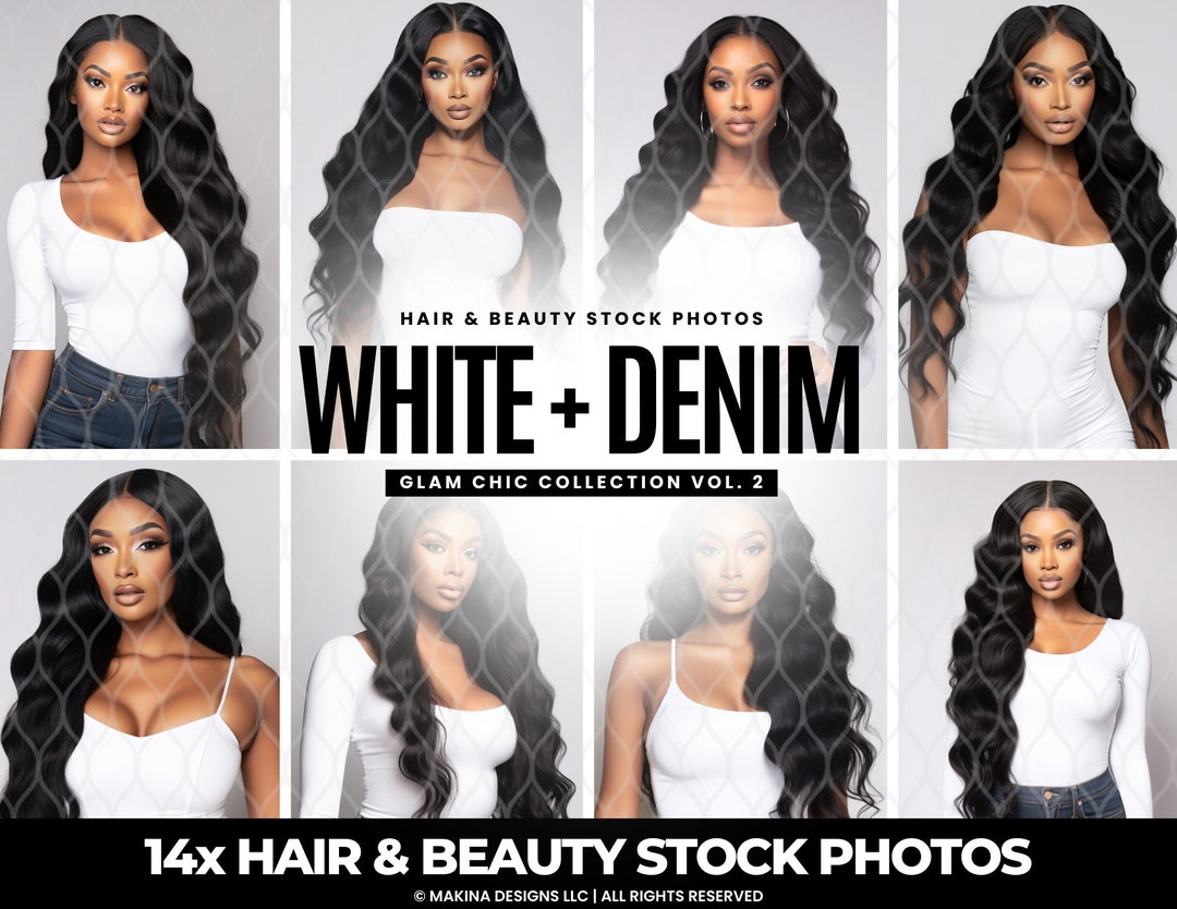 White and Denim Glam Stock Images, African American Model, Beauty Stock ...