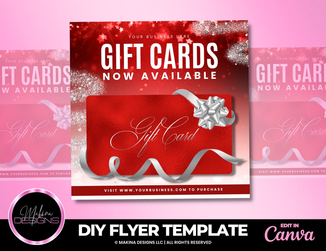 Gift Card Flyer, Holiday Gift Card Flyer, Christmas Gift Card Flyer ...