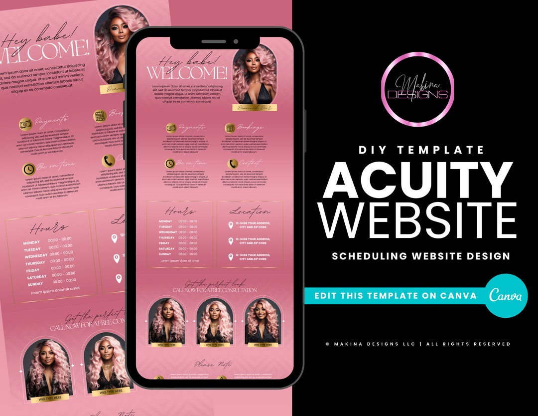 ACUITY WEBSITE Template, Diy Edit on Canva, Acuity Booking, Acuity ...
