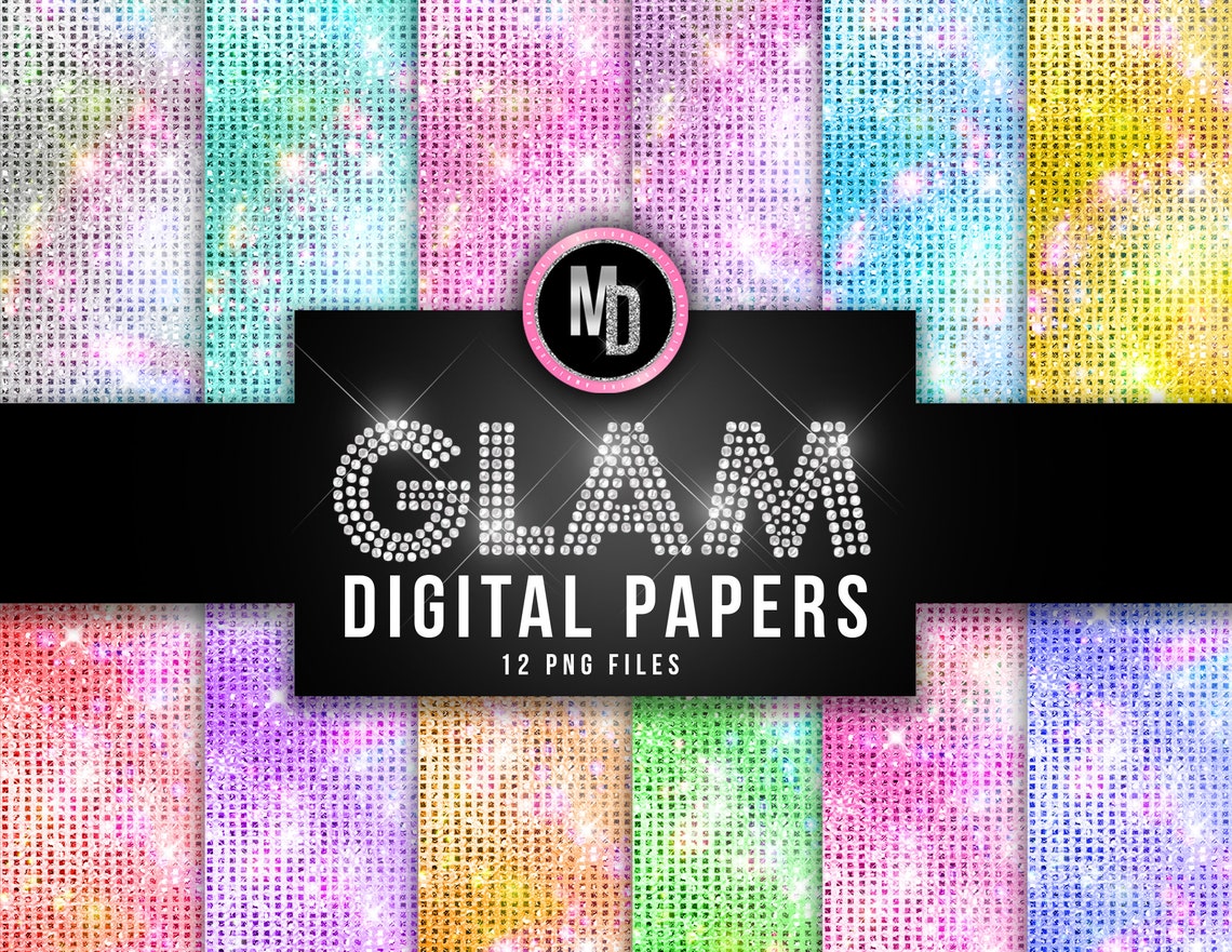 GLAM DIGITAL PAPER Glam Textures Glitter Textures Diamond - Etsy