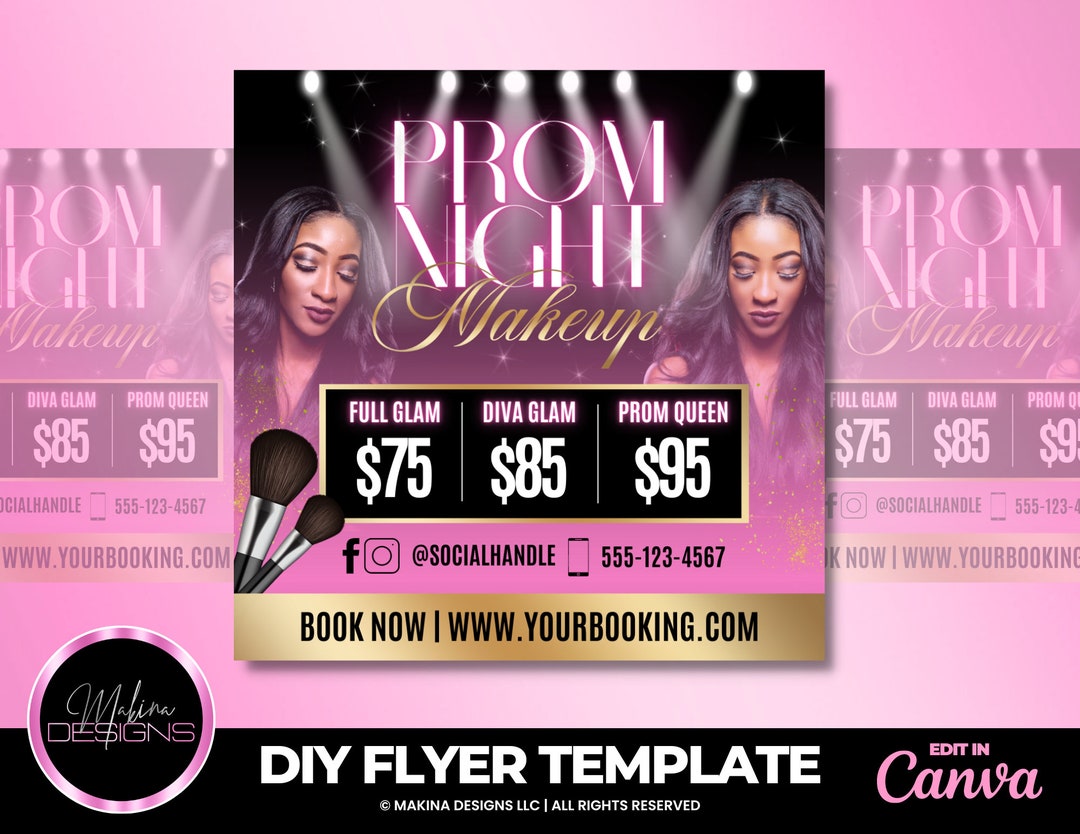 Prom Makeup Artist Flyer, Prom Queen Makeup Artist, Homecoming Makeup ...