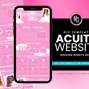 RETRO ACUITY WEBSITE Template, Diy Edit on Canva, Acuity Booking ...