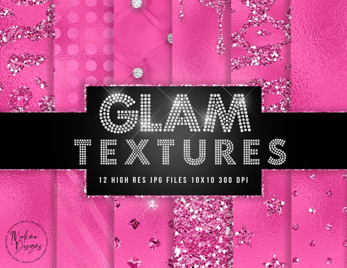 Pink Doll Textures Digital Paper Glam Textures Glitter - Etsy