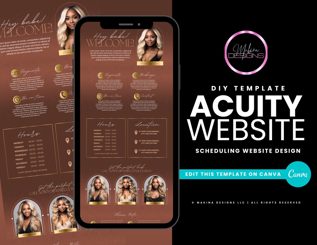 ACUITY WEBSITE Template, Diy Edit on Canva, Acuity Booking, Acuity ...