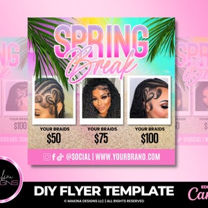 Spring Braids Specials Template, Social Media Engagement Templates ...
